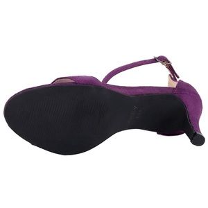 Shoes | Purple Suede Woman Ankle Strap Open Toe Heel Shoe | Poshmark
